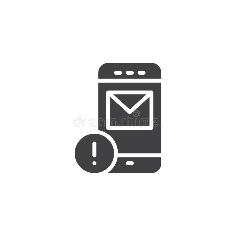 Mobile Message Notification Vector Icon Stock Vector - Illustration of ...