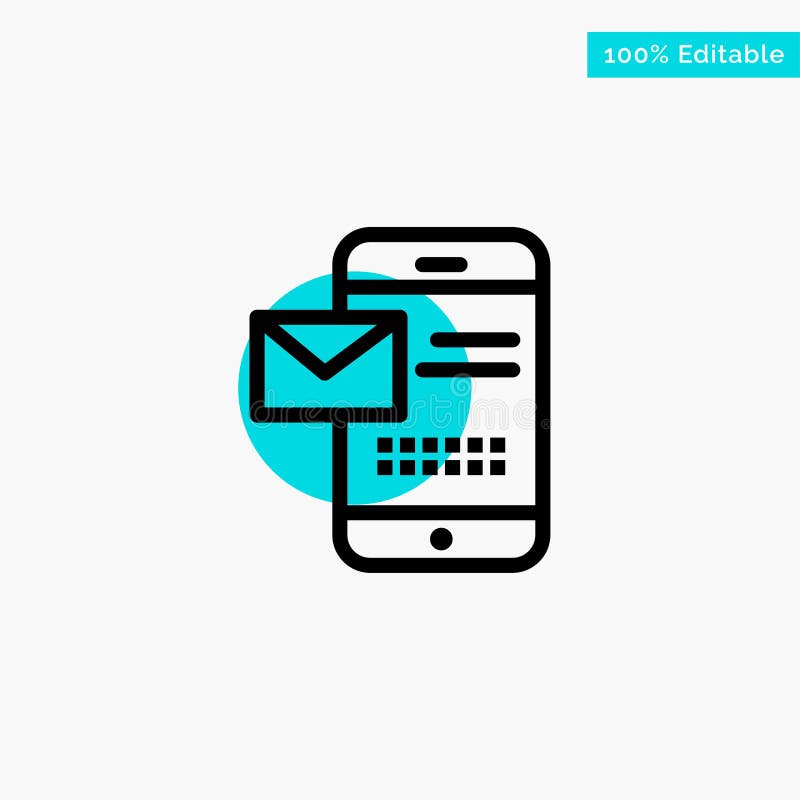 Mobile, Message, Sms, Chat, Receiving Sms Turquoise Highlight Circle ...