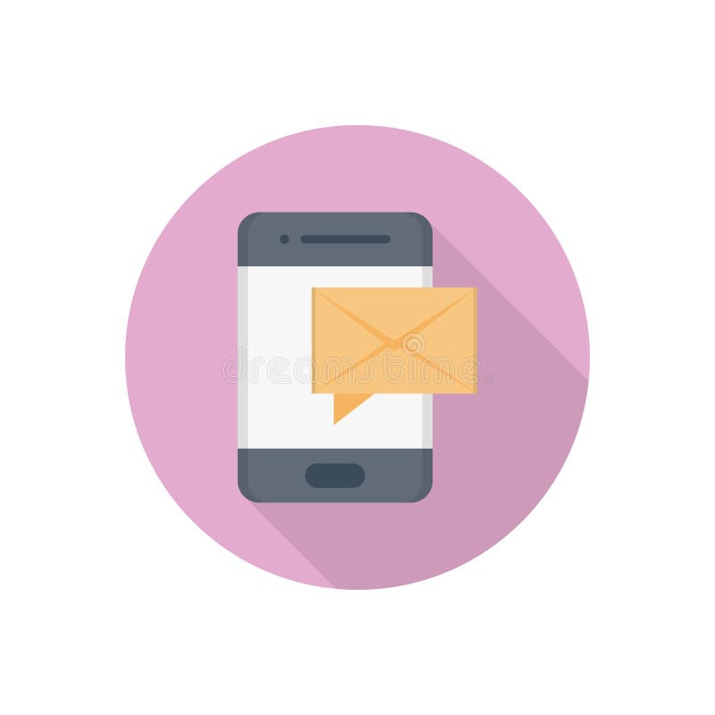 Mobile Message Vector Flat Colour Icon Stock Vector - Illustration of ...