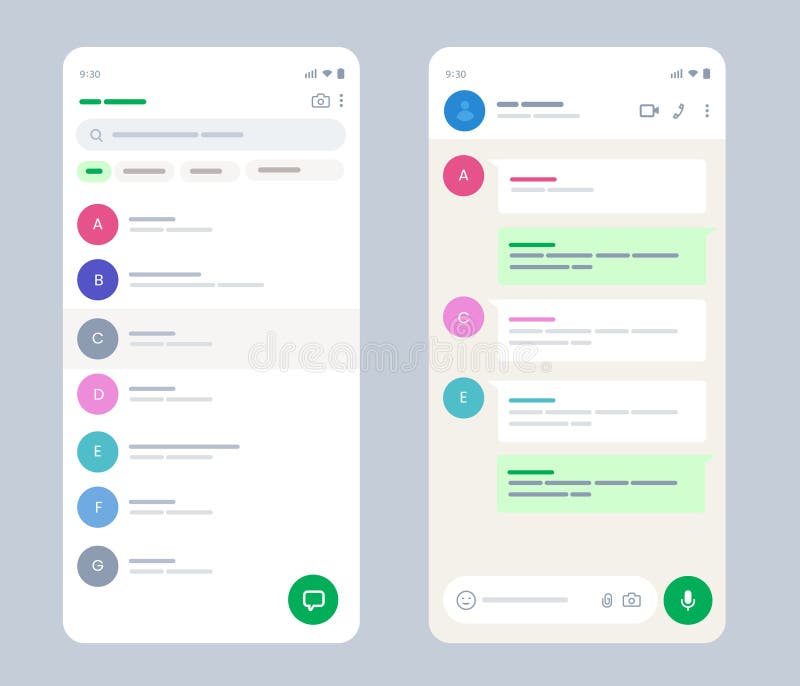Communication Application Ui Stock Illustrations – 41,930 Communication ...