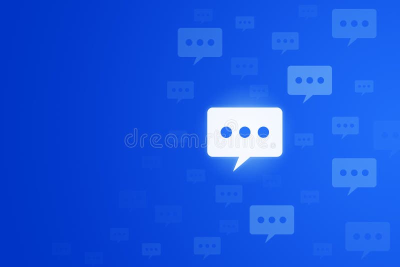 Mobile Messaging Symbol on a Blue Background. the Concept of Modern ...