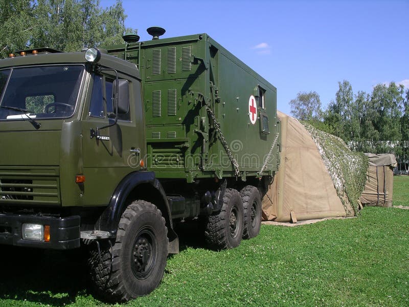 Mobile military hospital stock photo. Image of truck, camouflaged - 6103990