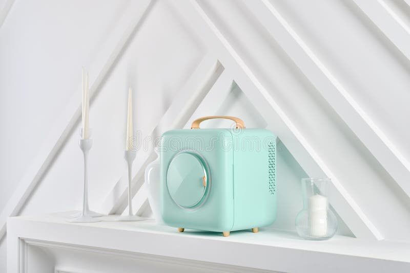 Mobile Mini Refrigerator, Portable Fridge Stock Image - Image of device ...