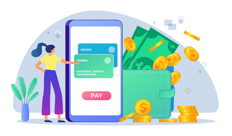 Mobile Money Payment by Internet Banking Application Stock Vector ...