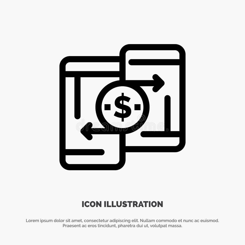 Mobile, Money, Payment, PeerToPeer, Phone Line Icon Vector Stock Vector ...