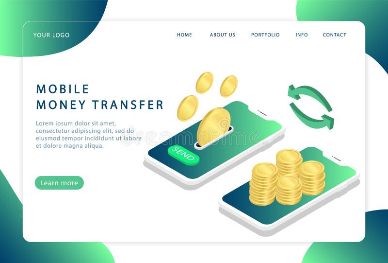 Mobile Money Transfer. Online Transfer. Landing Page Stock Vector ...