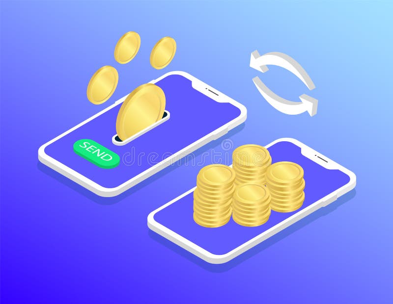 Mobile Money Transfer. Transaction Money. Send Money. Isometric Stock ...