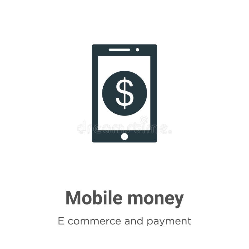 Mobile Money Vector Icon on White Background. Flat Vector Mobile Money ...