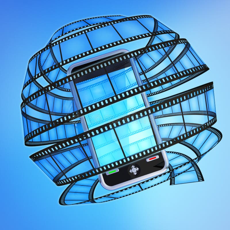 Mobile video stock illustration. Illustration of display - 14611347