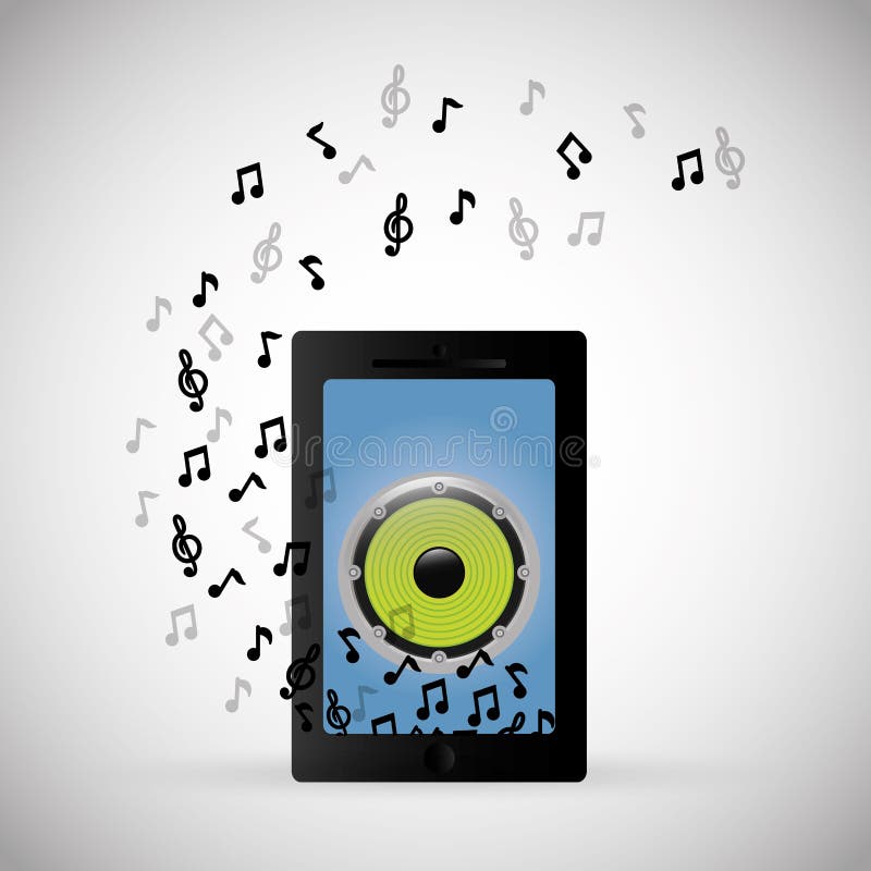 Mobile Music Phone Sound Notes Stock Illustration - Illustration of ...