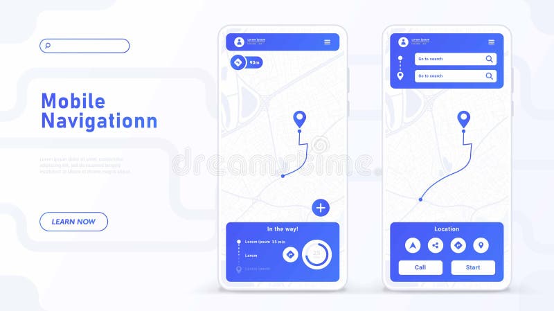 Mobile navigation concept stock vector. Illustration of marker - 261475973