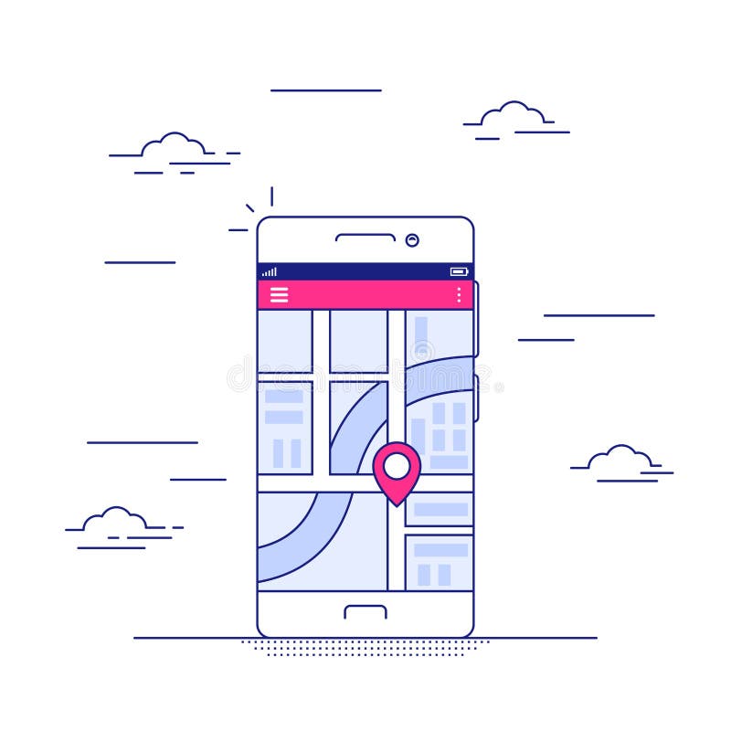 Mobile navigation concept. stock vector. Illustration of application ...