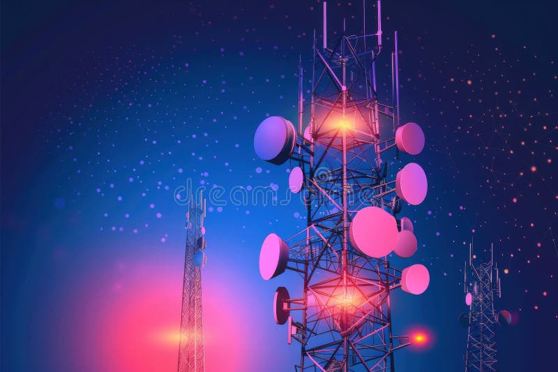 Mobile Network Connection Concept with Modern Wireless Technology and ...