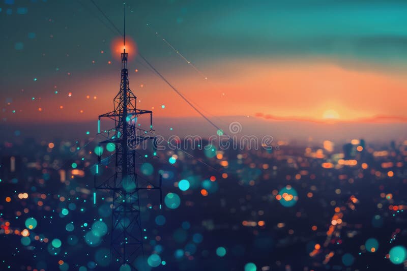 Mobile Network Connection Concept with Modern Wireless Technology and ...