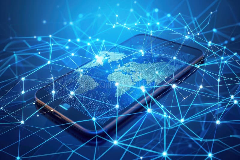 Mobile Network Connection Concept with Modern Wireless Technology and Coverage Stock Photo ...