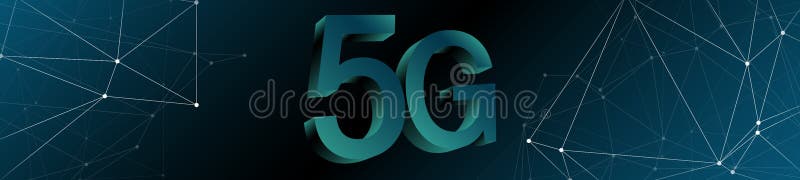 Mobile Network 5g Wide Background and Abstract Lines Connected Stock ...