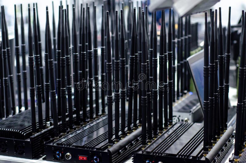 Mobile Network Jammer Device. Power Adjustable Desktop Jammers Stock ...