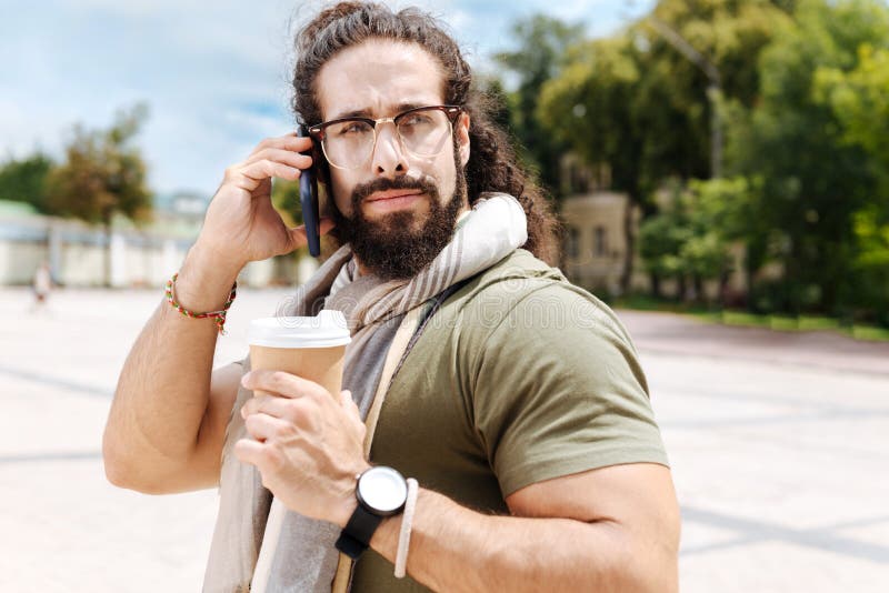 Smart Handsome Man Making a Call Stock Image - Image of call ...