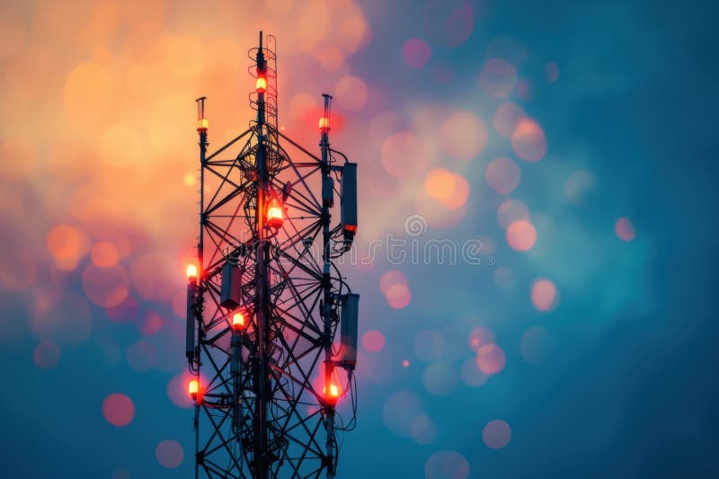 Mobile Network Signal Concept with Futuristic Technology and ...