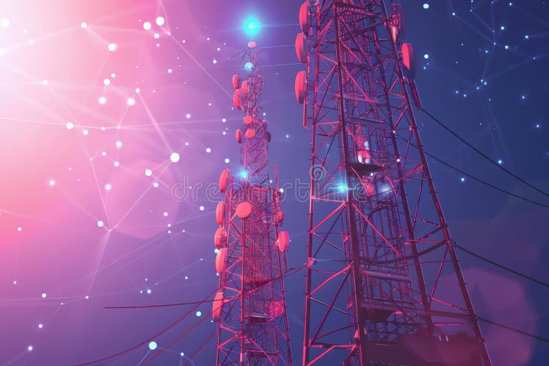 Mobile Network Signal Concept with Futuristic Technology and ...