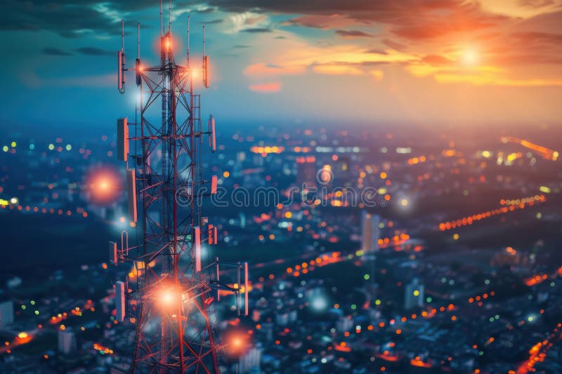 Mobile Network Signal Concept with Futuristic Technology and ...