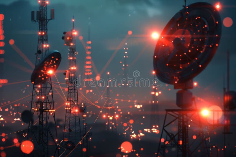 Mobile Network Signal Concept with Futuristic Technology and ...