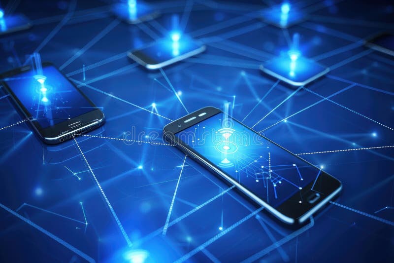 Mobile Network Signal Concept with Futuristic Technology and ...