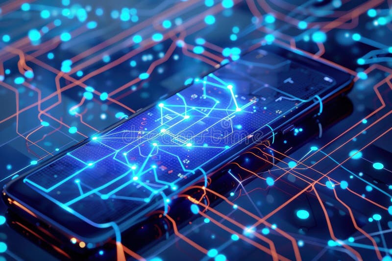 Mobile Network Signal Concept with Futuristic Technology and ...