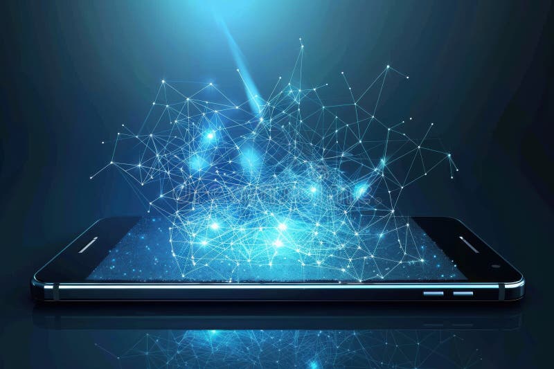 Mobile Network Signal Concept with Futuristic Technology and ...