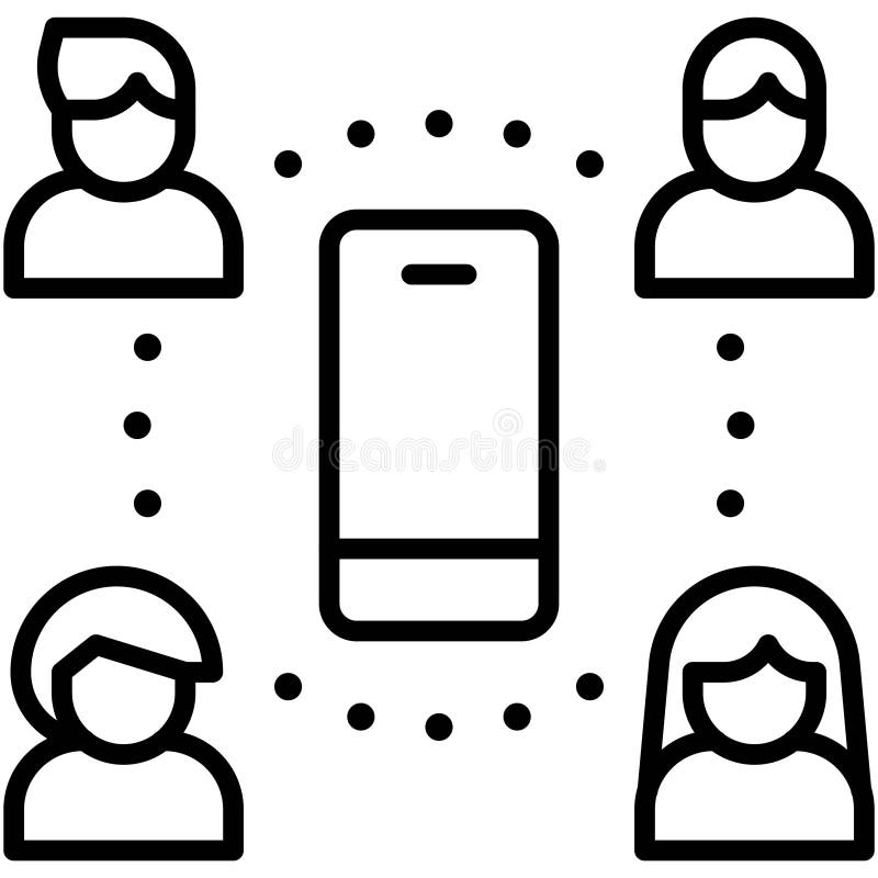 Mobile Network, Telecommuting or Remote Work Icon, Vector Illustration ...