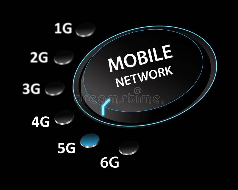 Control Knob Turning To 5G Mobile Network Generation Stock Vector ...