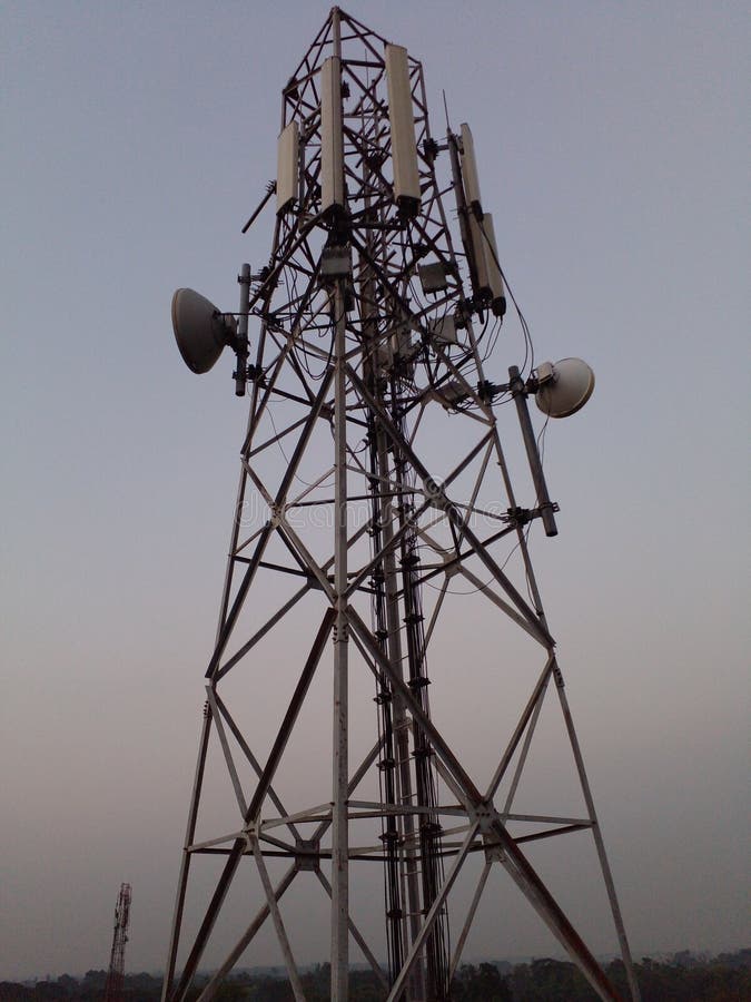 Mobile Network Tower. stock photo. Image of tower, bangladesh - 246955966
