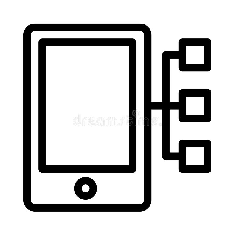 Mobile Network Vector Thin Line Icon Stock Illustration - Illustration ...