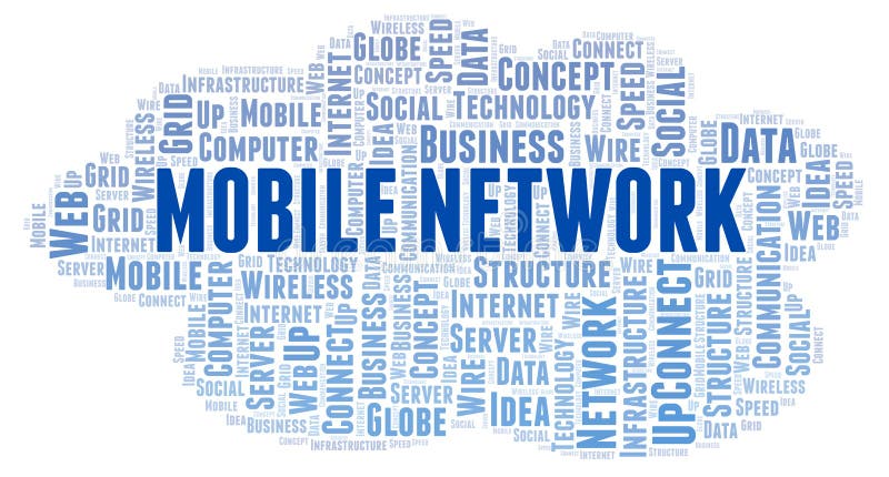 Mobile Network word cloud. stock illustration. Illustration of ...
