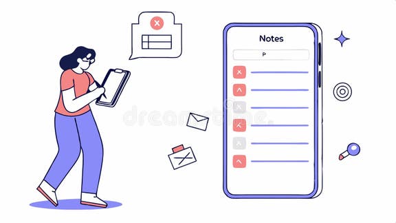 Notes App Interface, Vector Design Mobile Note-taking UI Graphic ...