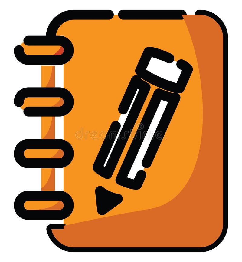 Red notebook, icon stock vector. Illustration of blue - 261377018