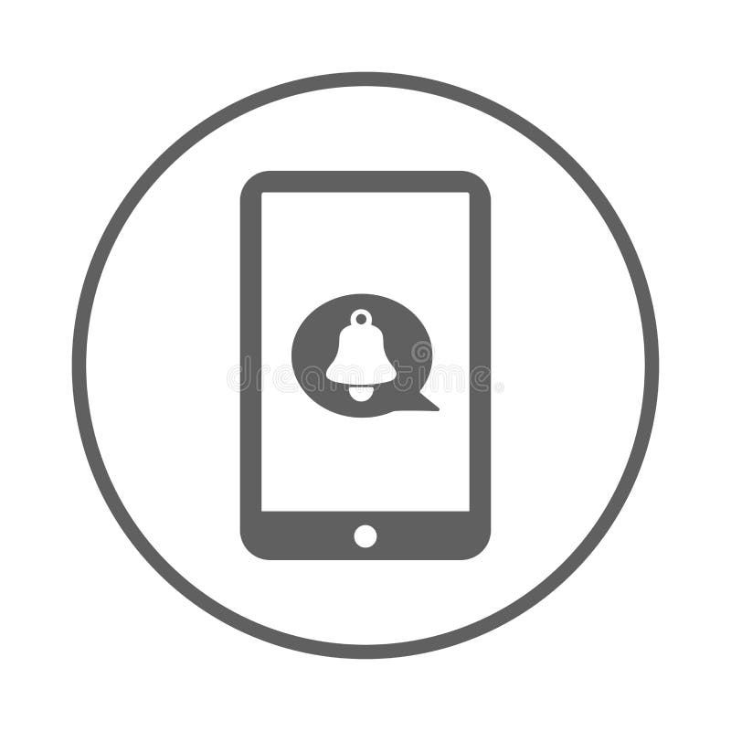 Mobile, Notification, Alert Icon. Gray Vector Sketch. Stock Vector ...