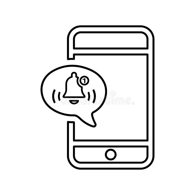 Mobile, Notification, Alert Line Icon. Outline Vector Stock ...