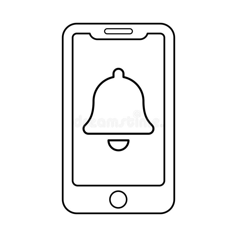 Mobile Notification Icon Line Vector Graphics Stock Vector ...
