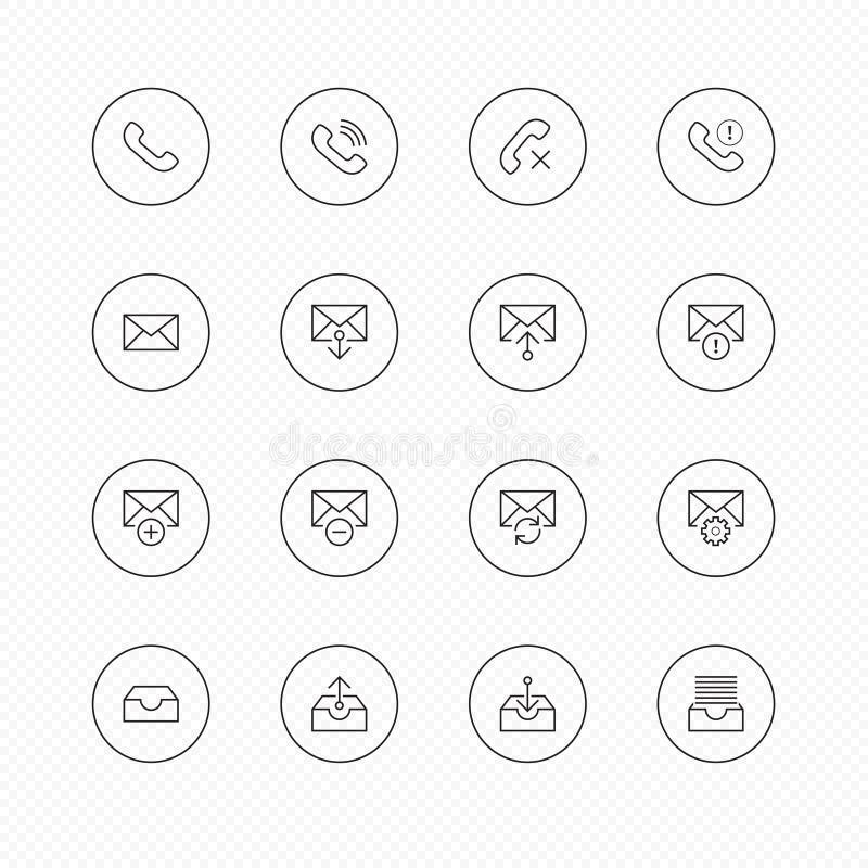 Mobile Notification Icons with Circle on White Background - Vector ...