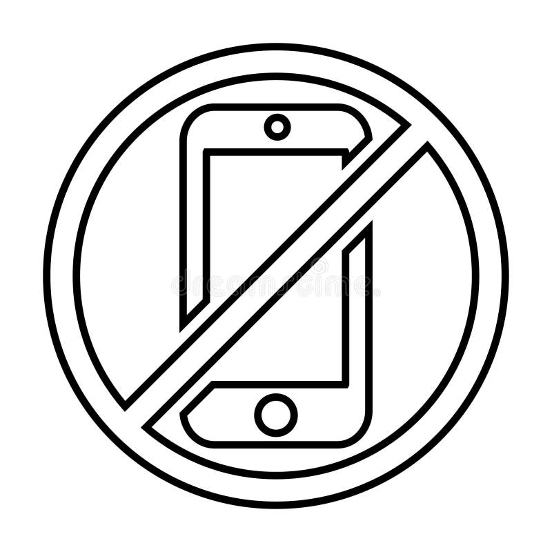 Mobile Off Icon in Line Style Stock Vector - Illustration of mobile ...