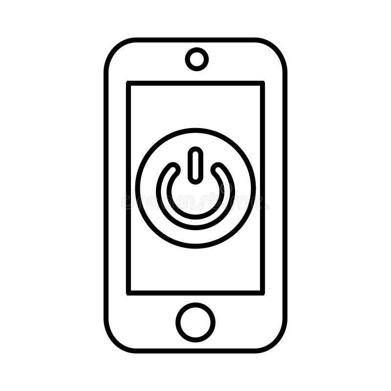 Mobile Off Icon in Line Style Stock Vector - Illustration of power ...