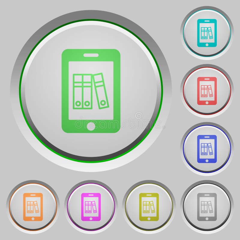 Mobile office push buttons stock vector. Illustration of bevel - 186568911