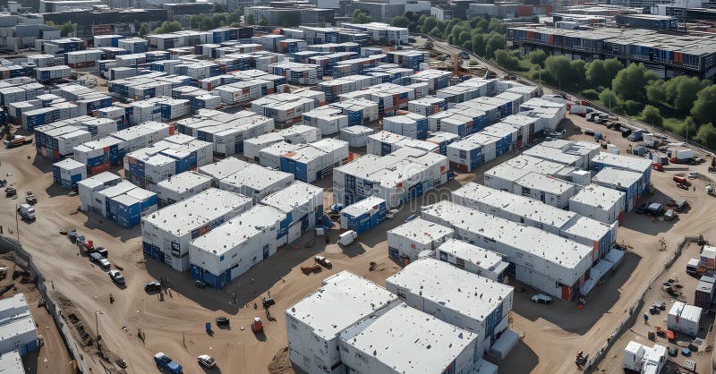 Mobile Office Complex on a Construction Site, Featuring Multiple ...