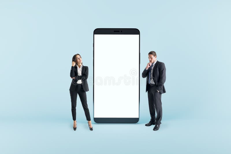 Mobile and Online Services Concept with Blank White Modern Smartphone ...