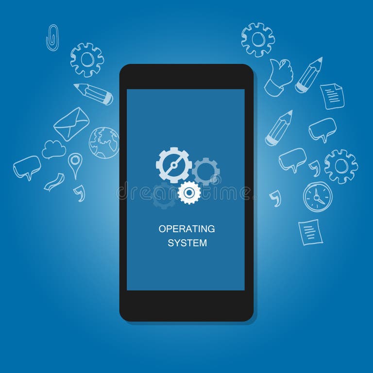 Mobile Operating System OS Cell Phone Flat Illustration Stock Vector ...