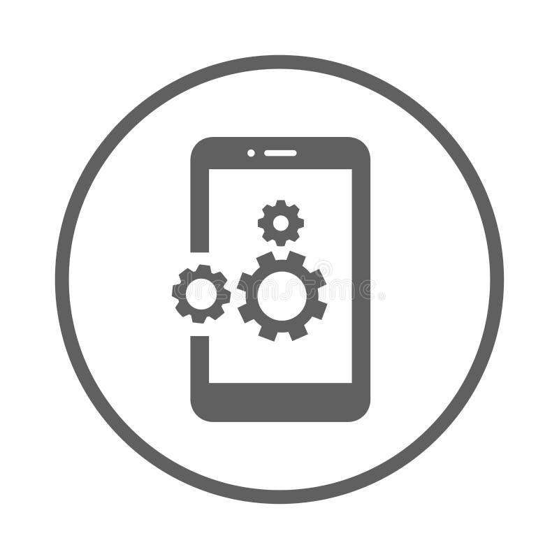 Mobile, Optimization, Setting Icon. Gray Vector Sketch Stock ...