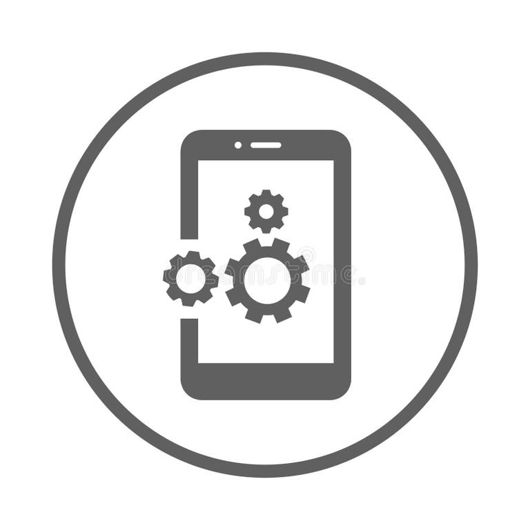 Mobile, Optimization, Setting Icon. Gray Vector Sketch Stock ...