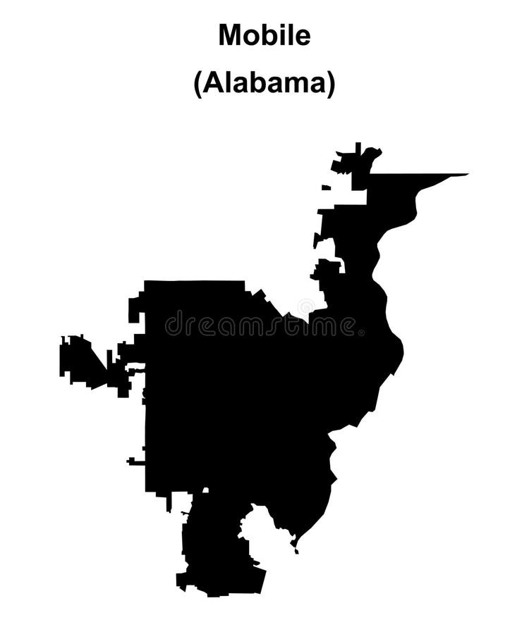 Mobile outline map stock vector. Illustration of blank - 357148312