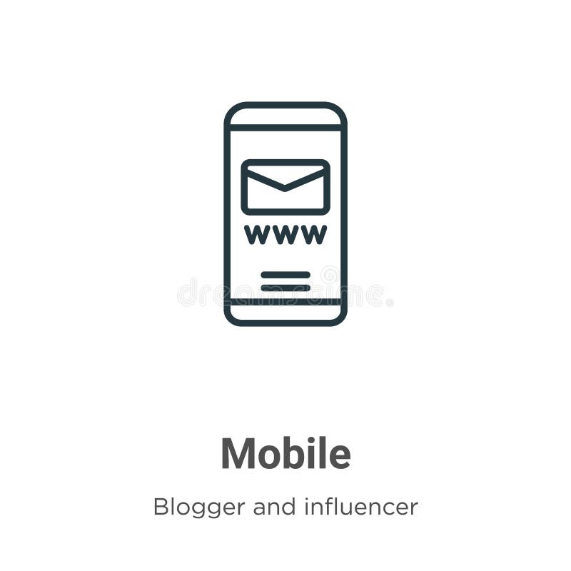 Mobile Outline Vector Icon. Thin Line Black Mobile Icon, Flat Vector ...